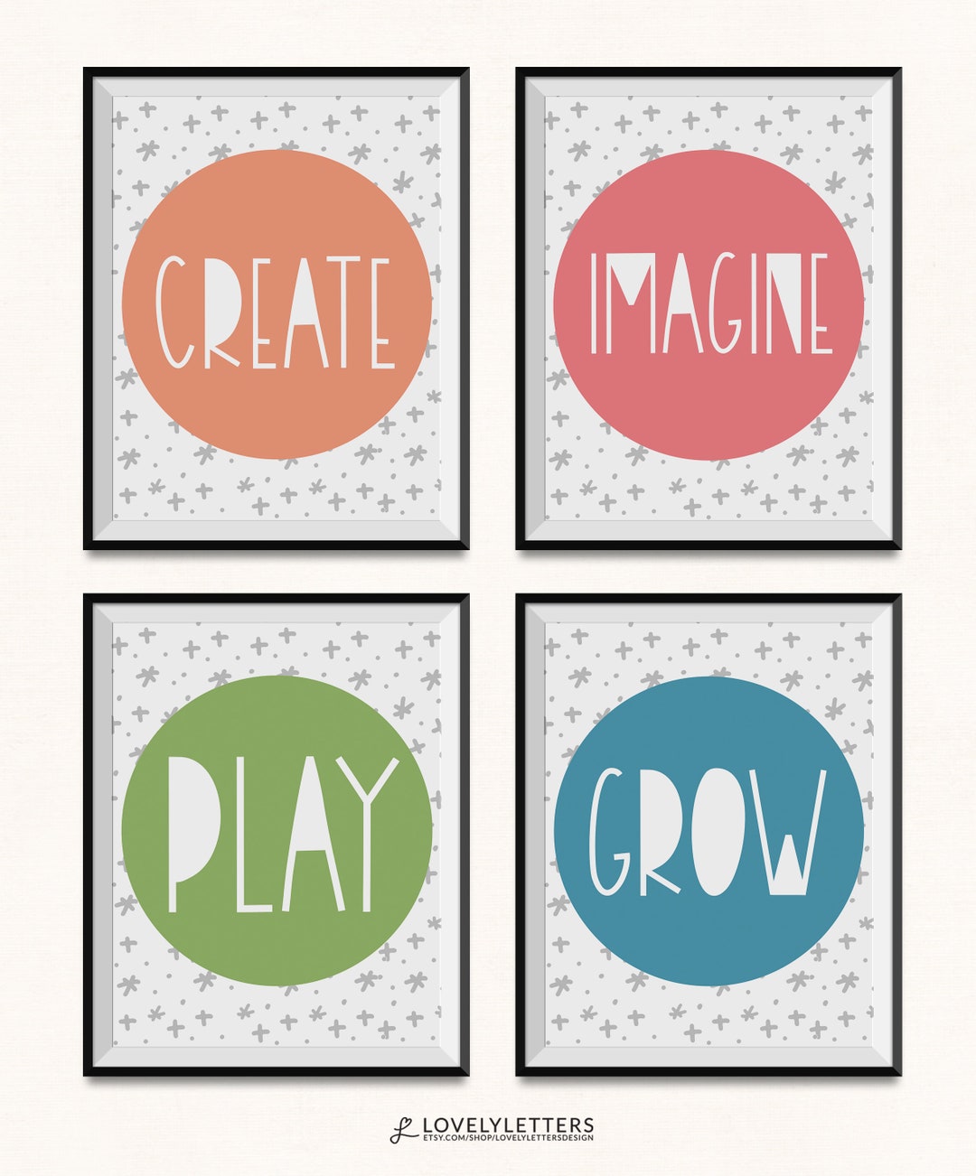 Create Learn Play Grow Classroom Printables / DIGITAL Set of 4 ...