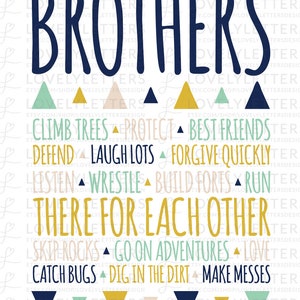 Brothers Print / Brothers Sign / DIGITAL / Brother Print / Brothers ...