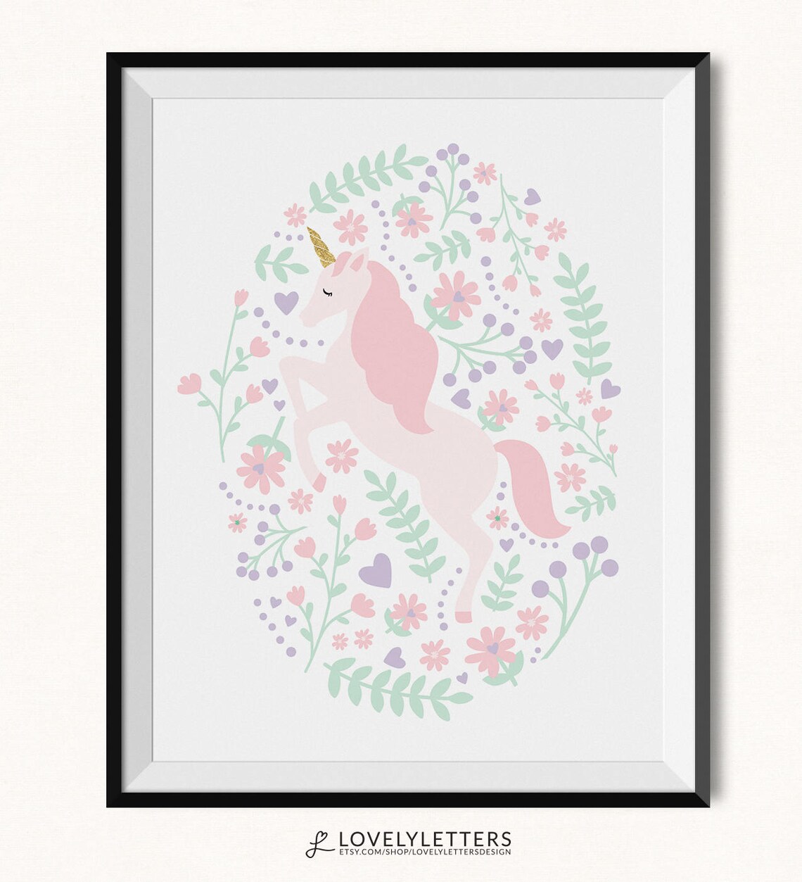 Floral Unicorn Print / Magical Print / Unicorn Printable / - Etsy