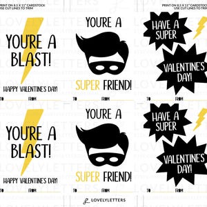 Superhero Valentine Cards / DIGITAL / Hero Valentines / Superhero ...