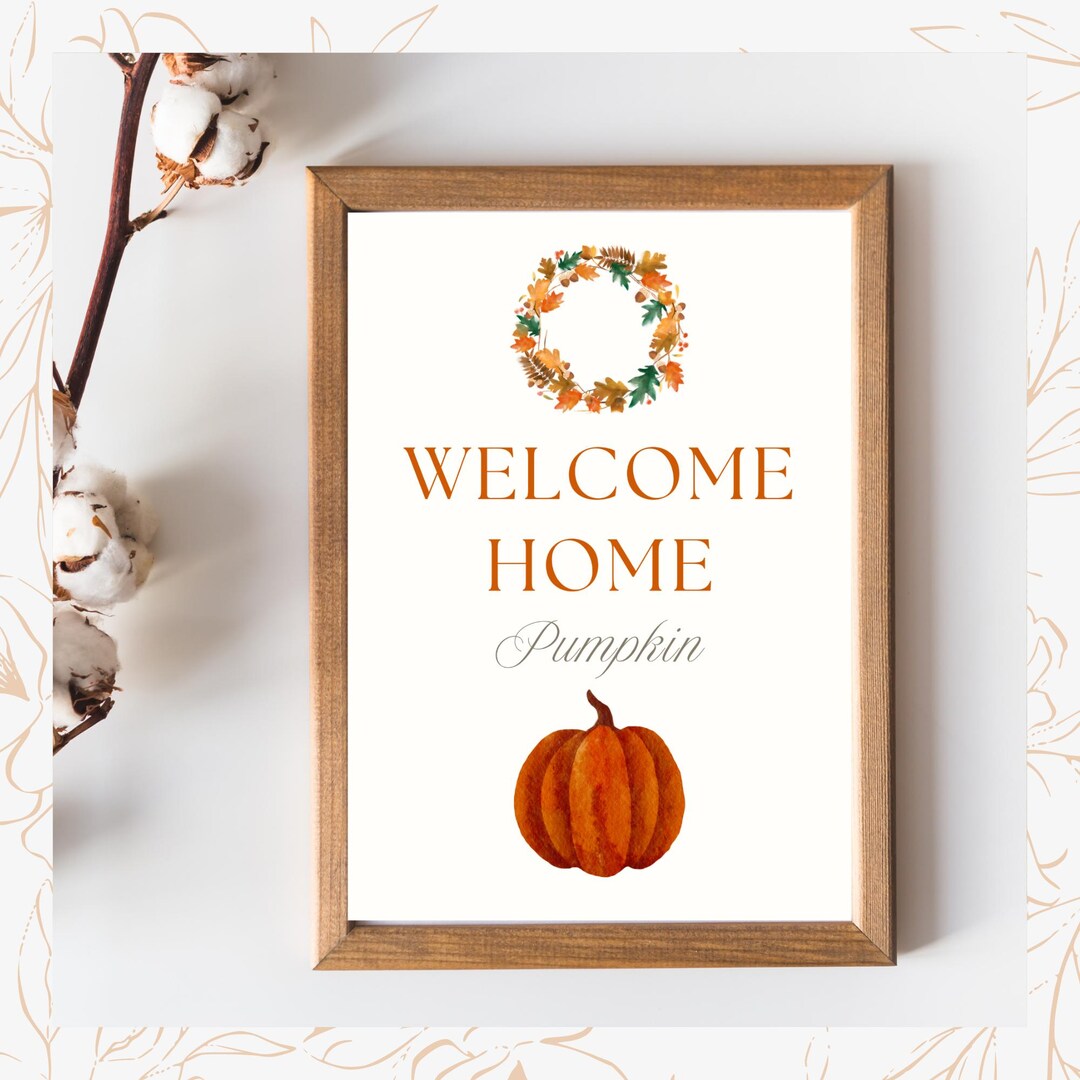 Fall Welcome Sign Printable, Welcome Home Pumpkin Sign, Airbnb Welcome ...