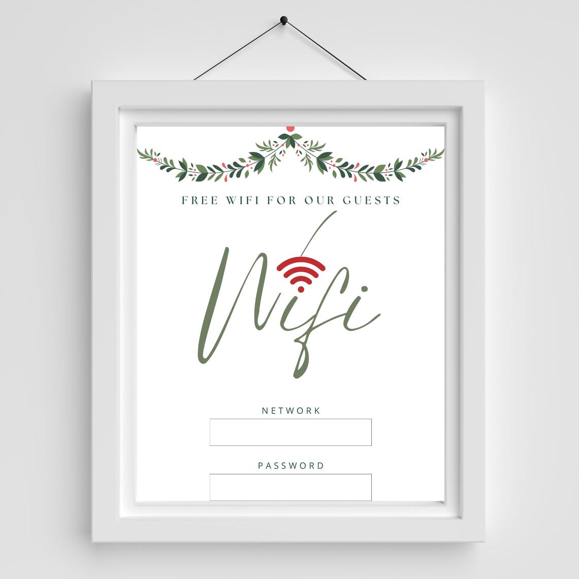 Christmas Wifi Password Sign Printable, Winter Wifi Password, Wifi Sign ...