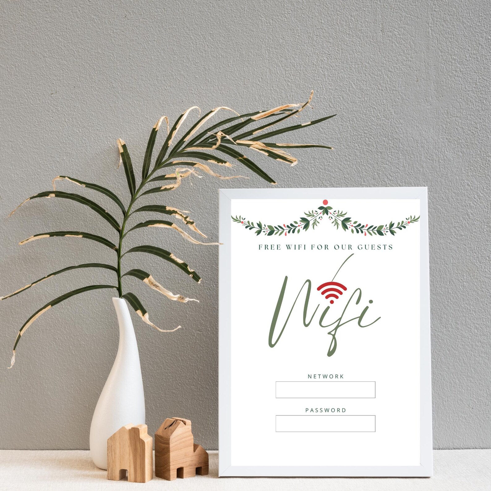 Christmas Wifi Password Sign Printable, Winter Wifi Password, Wifi Sign ...