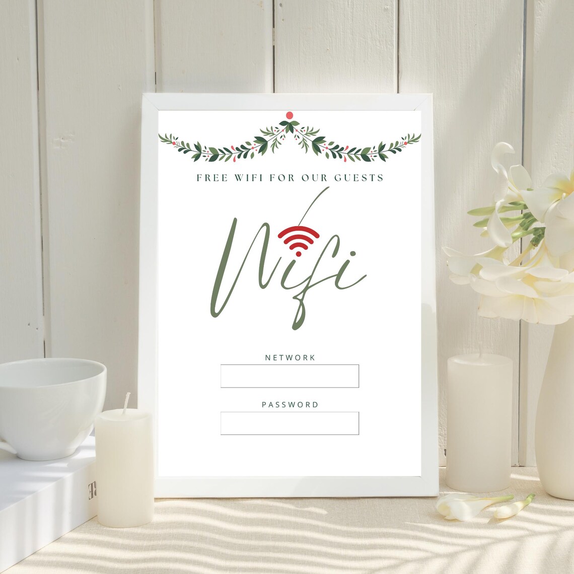 Christmas Wifi Password Sign Printable, Winter Wifi Password, Wifi Sign ...