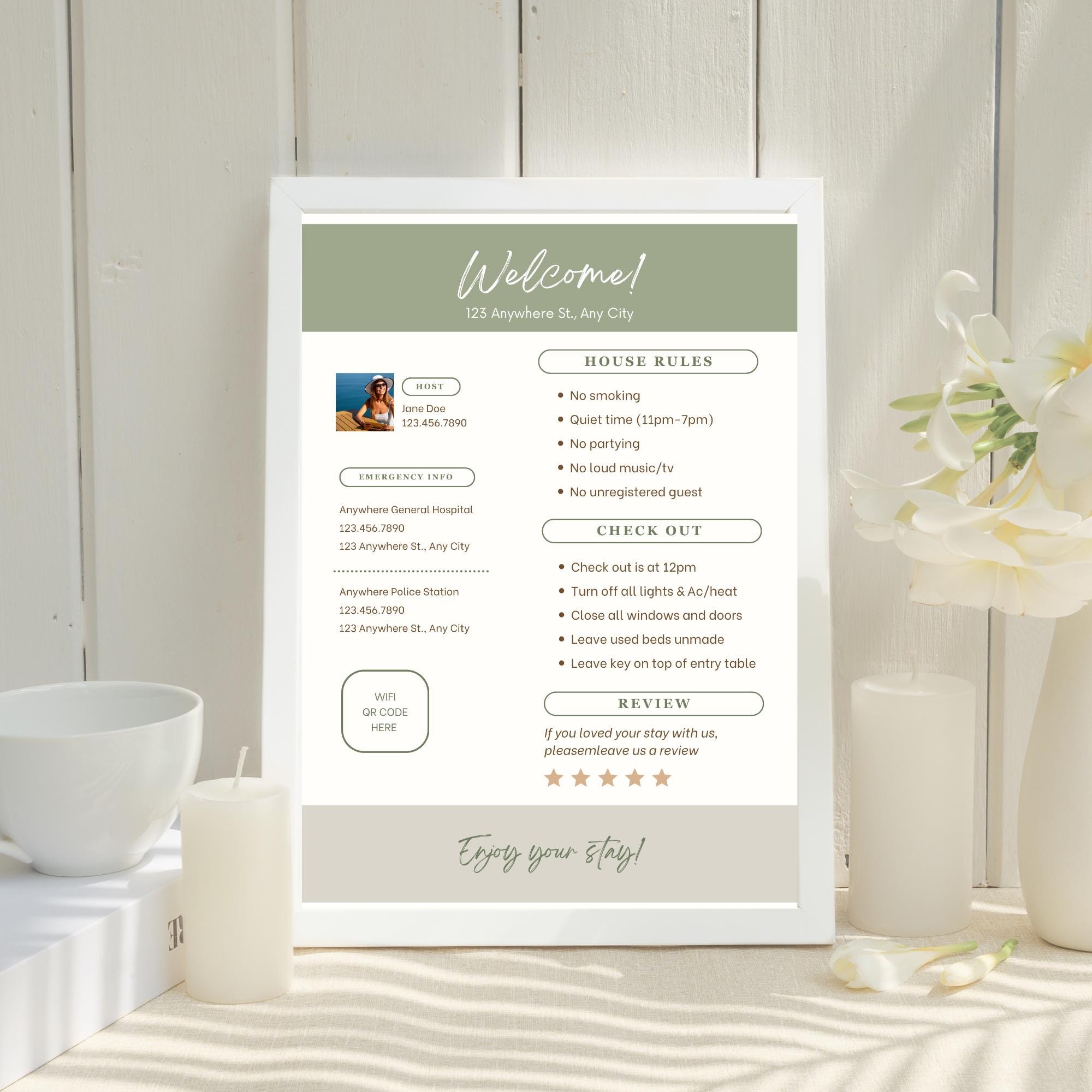 Airbnb House Rules Sign, House Rules Sign Printable, House Rules Sign ...