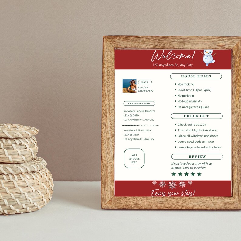 Winter Airbnb House Rules Sign, Christmas House Rules Sign Printable ...