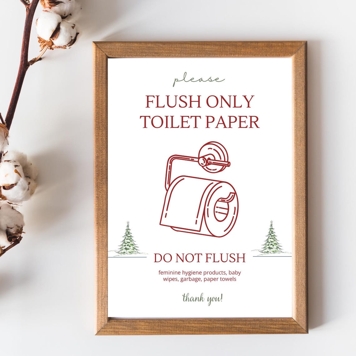 Christmas Bathroom Sign Printable, Bathroom Sign, Airbnb Bathroom Sign ...