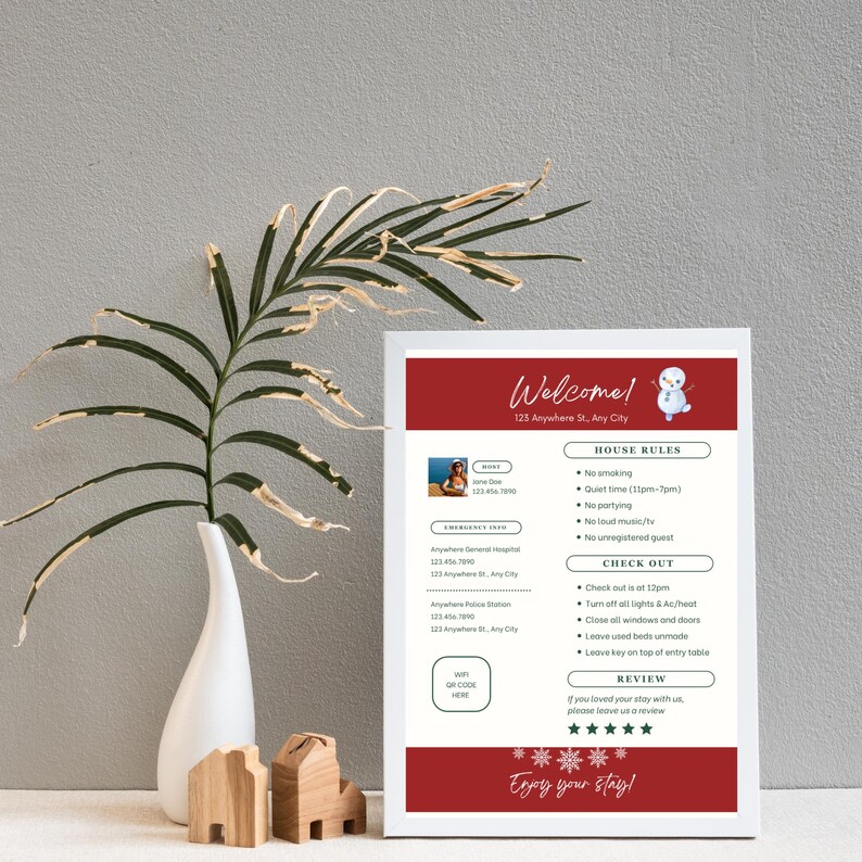Winter Airbnb House Rules Sign, Christmas House Rules Sign Printable ...