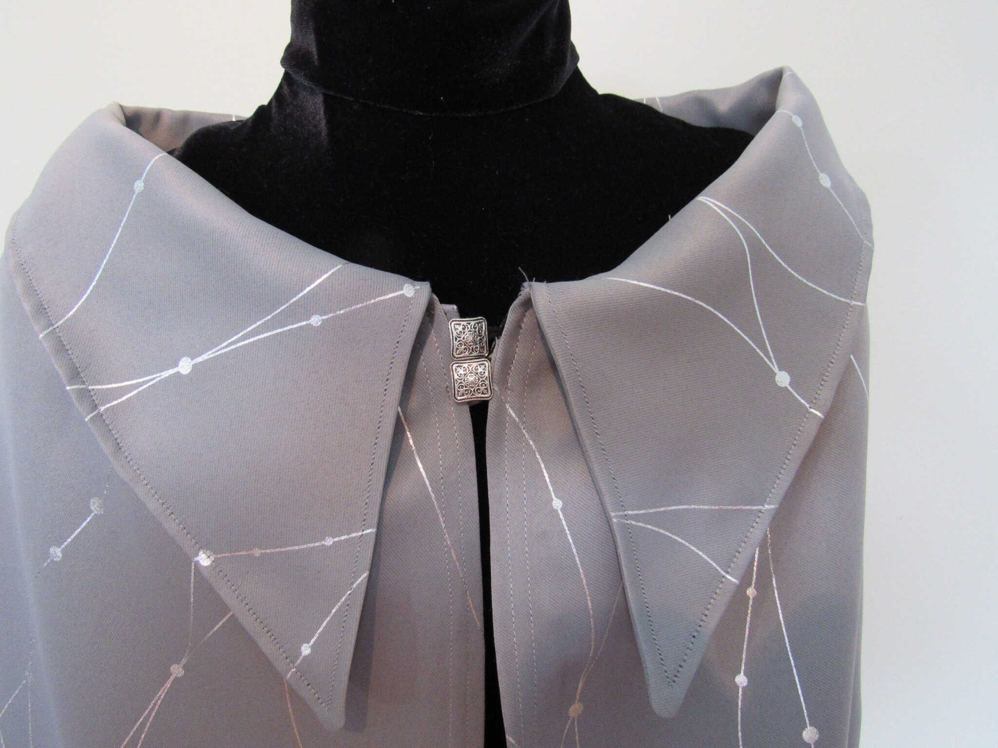 Upcycled Grey and Silver Elven Cape - Etsy
