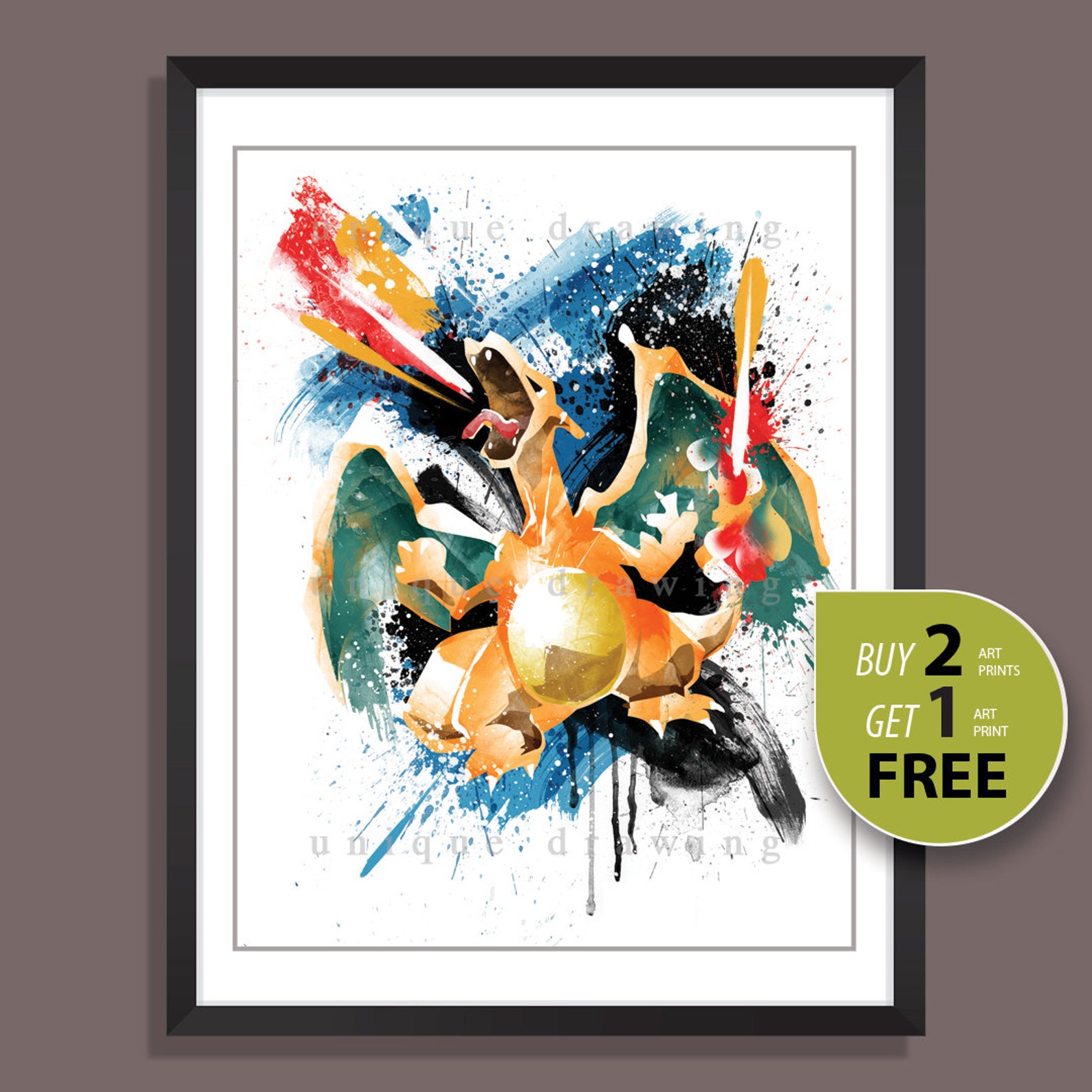 Pokemon Charizard Art Charizard Poster Charizard print | Etsy