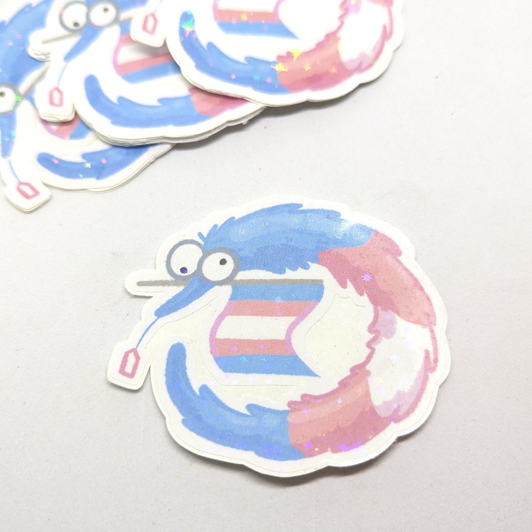 Trans Pride Holographic Worm Sticker - Etsy