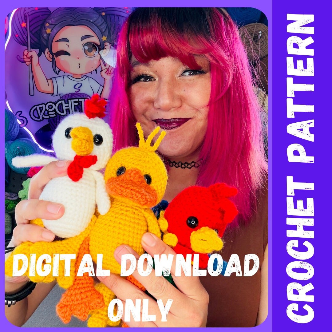 Baby Duck Crochet Pattern With Chicken and Rooster Mods DIGITAL DOWNLOAD - Etsy