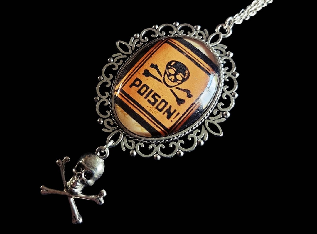 Creepy Poison Label Necklace Goth Jewellery / Gothic Gift - Etsy