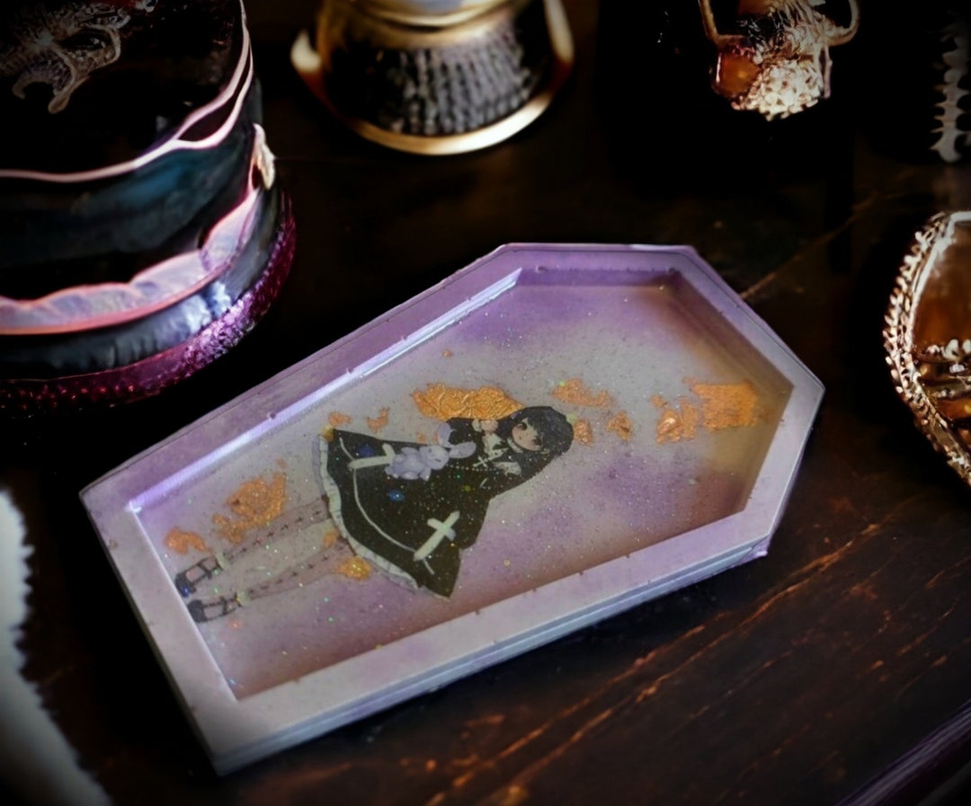 OOPS Coffin Ring Dish / Gothic Jewellery Tray / READ DESCRIPTION ...