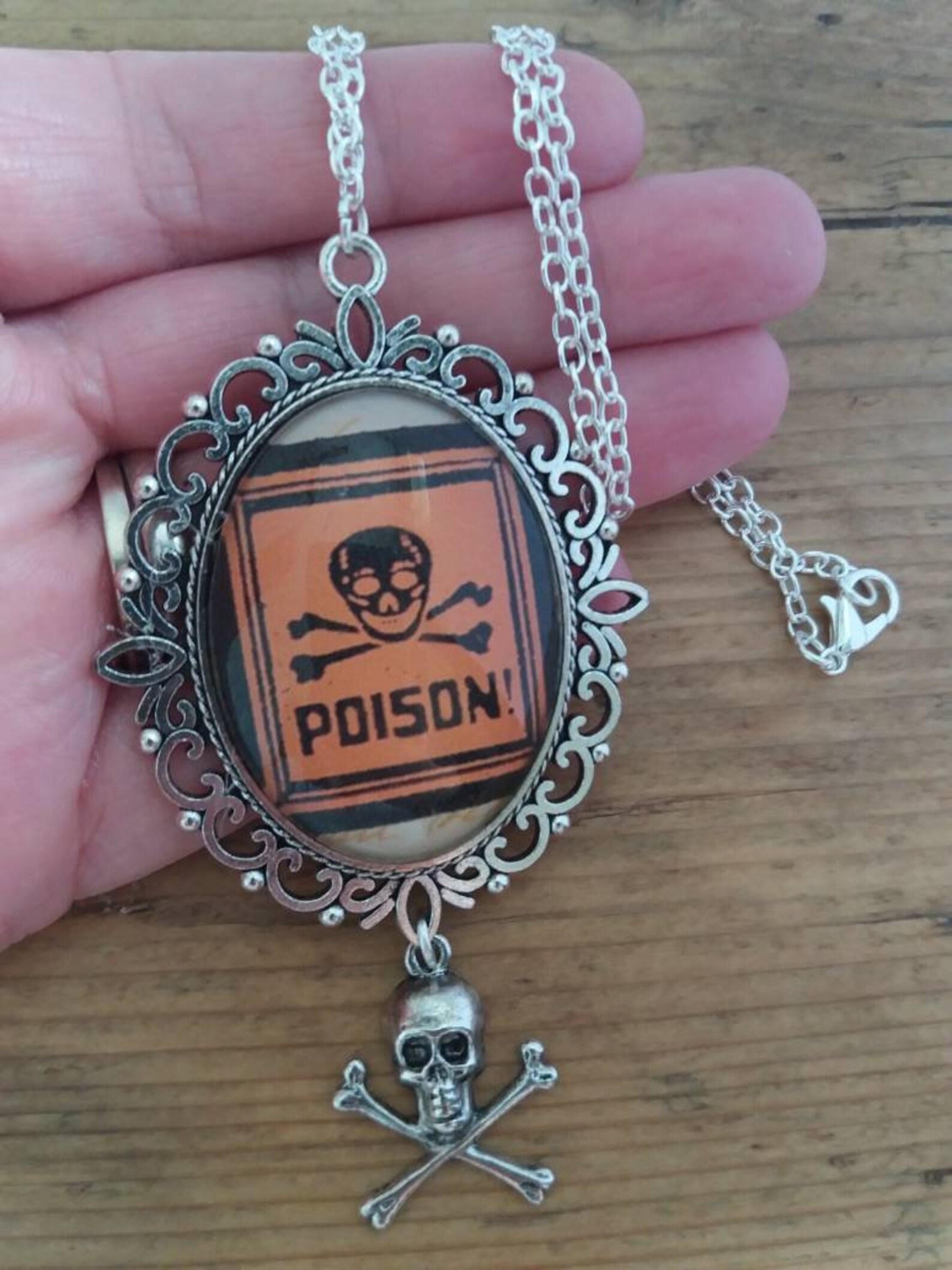 Creepy Poison Label Necklace / Goth Jewellery / Gothic Gift | Etsy
