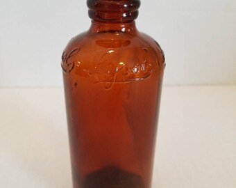 Antique amber bottle | Etsy