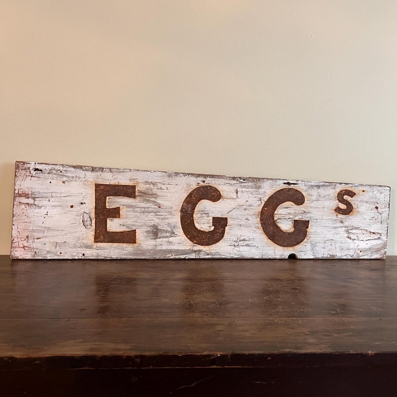 Vintage Egg Sign - Etsy