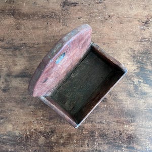 White Pine Tombstone Back Wall Box, Traces of Old Green Paint, American ...