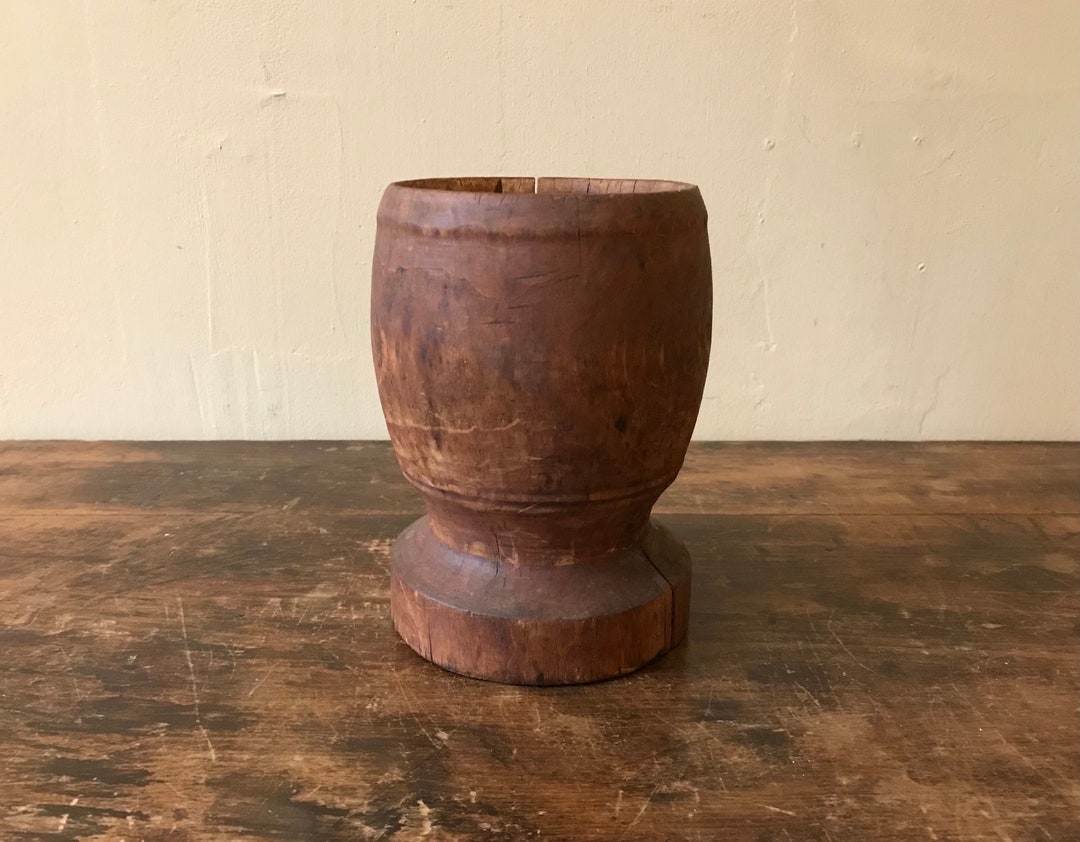 Primitive Treen Mortar, White Pine in Untouched Natural Surface, New ...