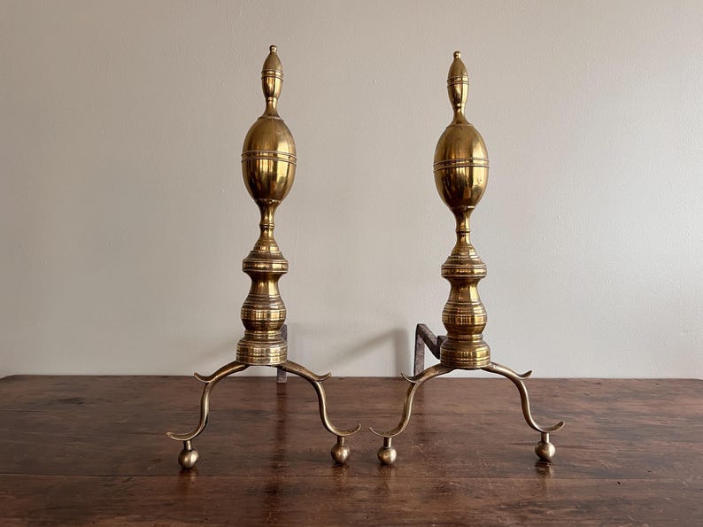 Pair Double Lemon Top Andirons, New York, Early 19th Century - Etsy