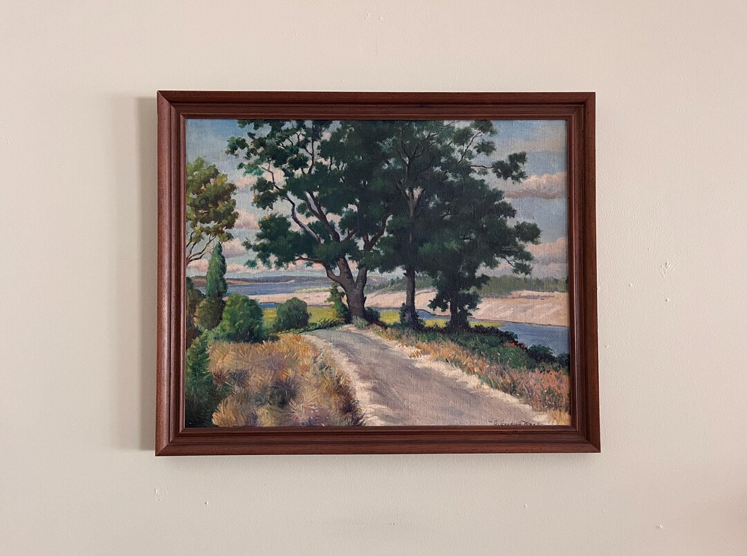 George Goodsell Mack american, 1857-1953, Long Island Landscape, road ...