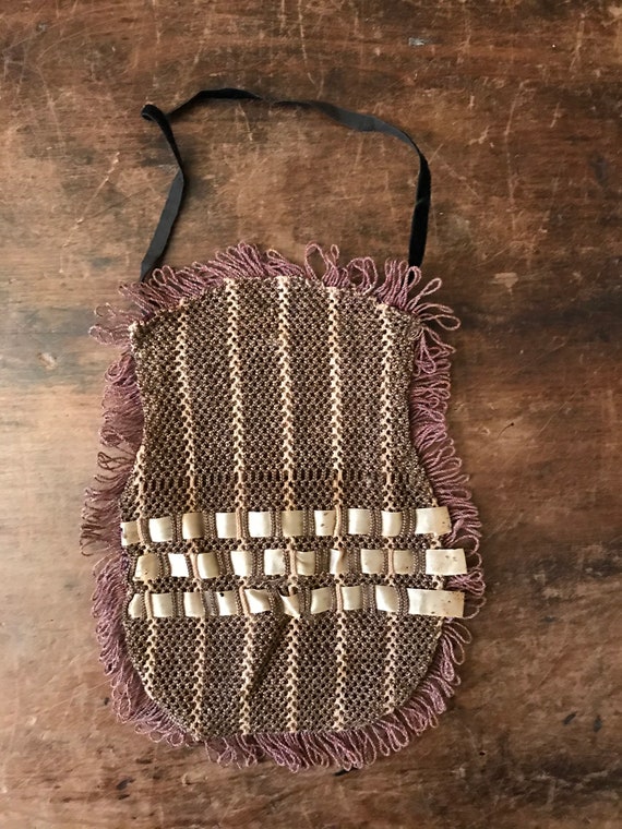 Victorian Reticule Trimmed With Fringe And Ribbon, Mi… - Gem