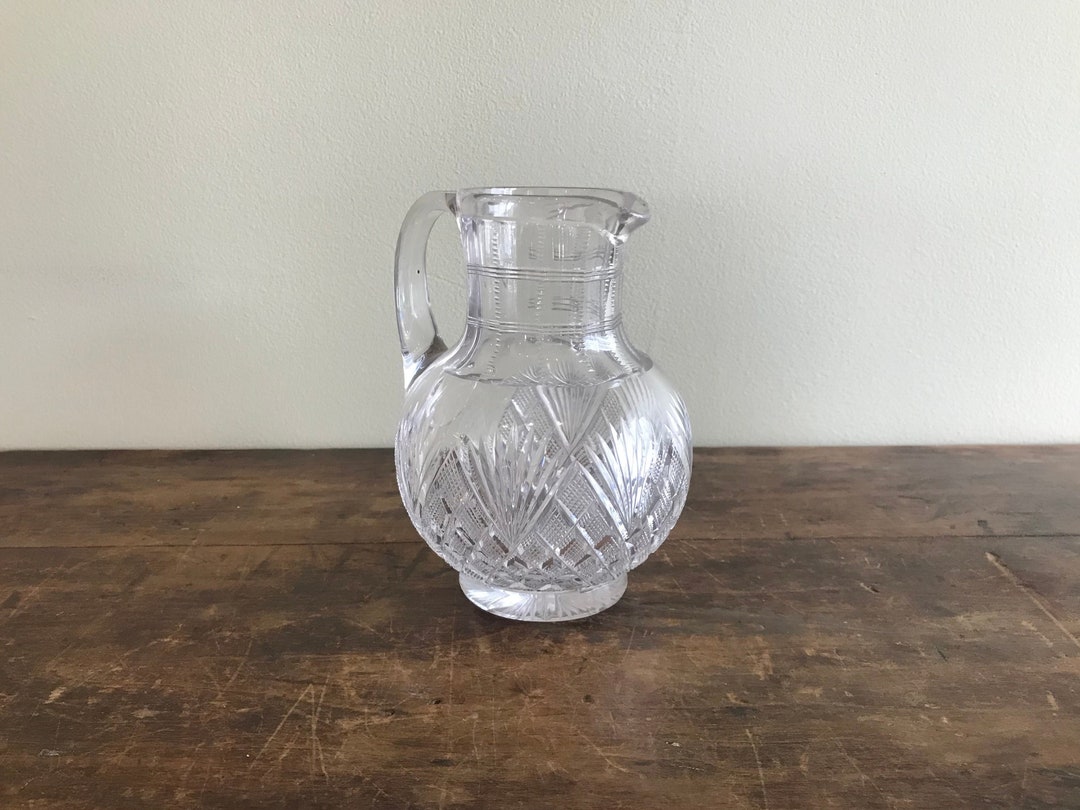 Blown Jug With Applied Handle and Strawberry Diamond and Fan Cutting ...