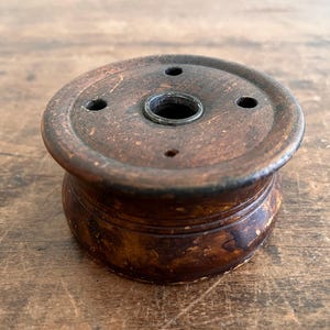 Treen Inkwell, Original Painted Surface and Label, Silliman & Co ...