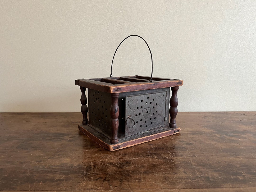 Foot Stove With Punched Heart Decoration and Original Interior Ember ...