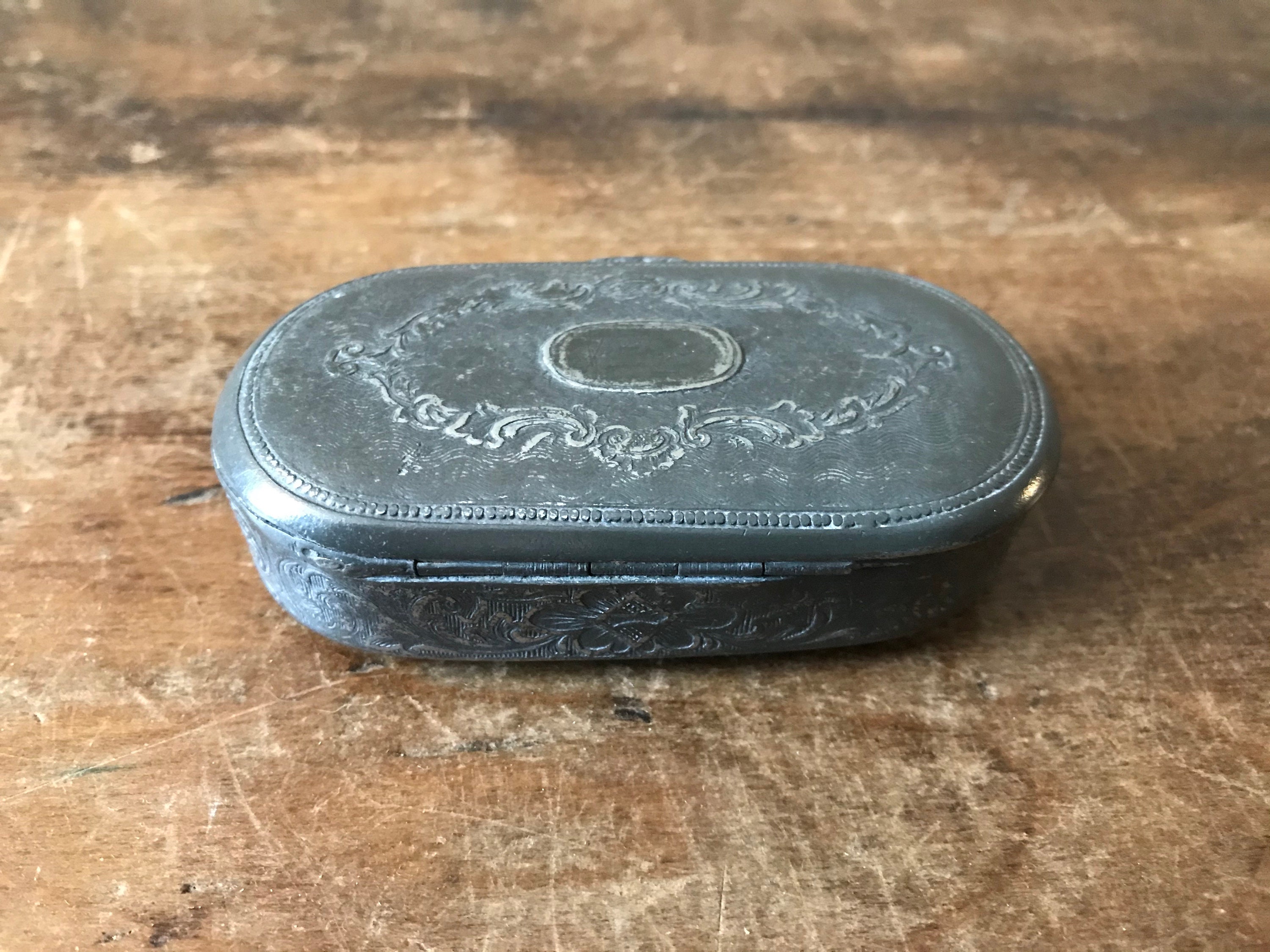 Engraved Pewter Snuff Box English or Continental Early to | Etsy