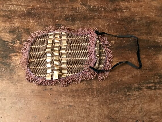 Victorian Reticule Trimmed With Fringe And Ribbon, Mi… - Gem