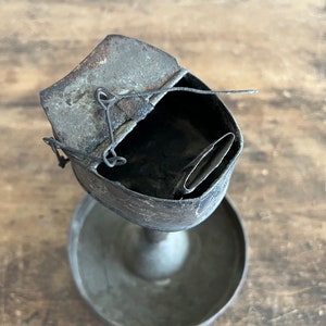 Tinned Sheet Iron Oil Lamp With Saucer Base and Original Pickwick ...