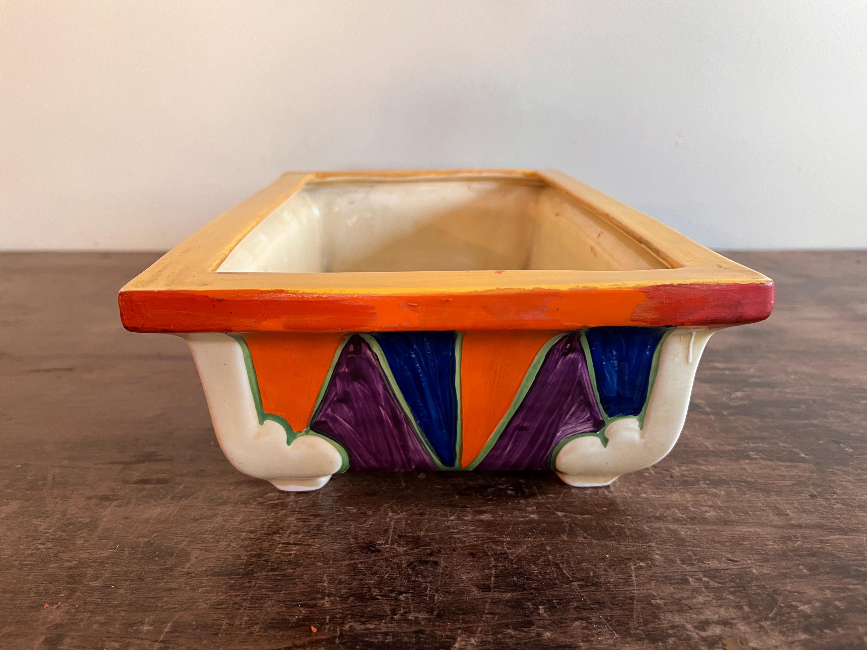 Clarice Cliff Bizarre Flower Trough, Newport Pottery, Burslem, C. 1930s ...