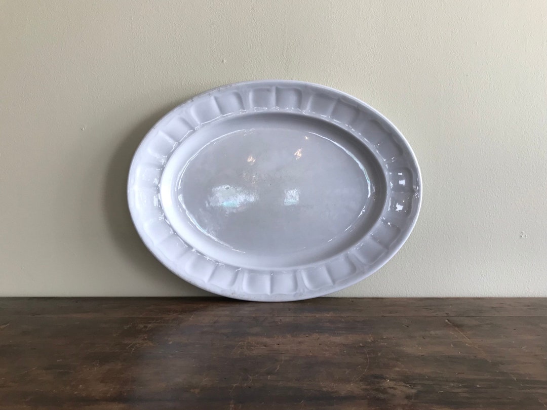 Large White Ironstone Platter, James Edwards & Son President Shape ...