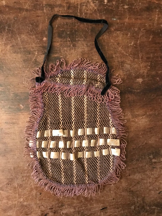 Victorian Reticule Trimmed With Fringe And Ribbon, Mi… - Gem
