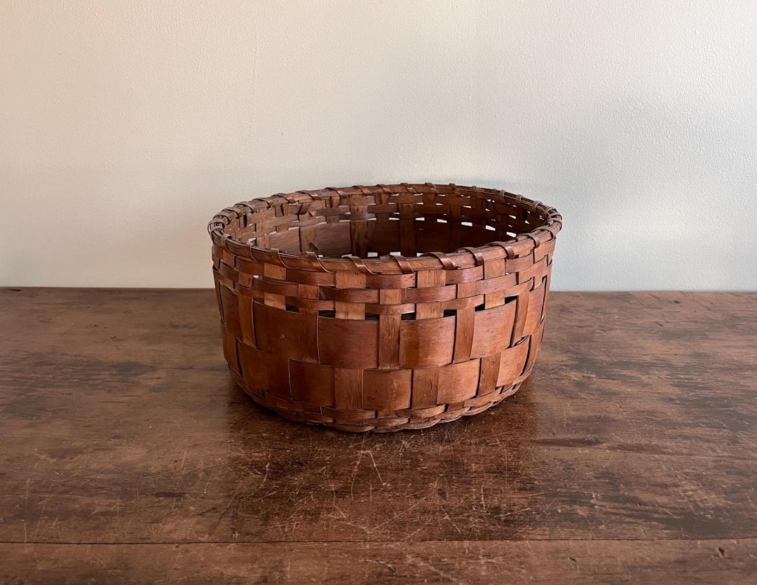 Round Ash Splint Basket, American, Late 19th Century - Etsy