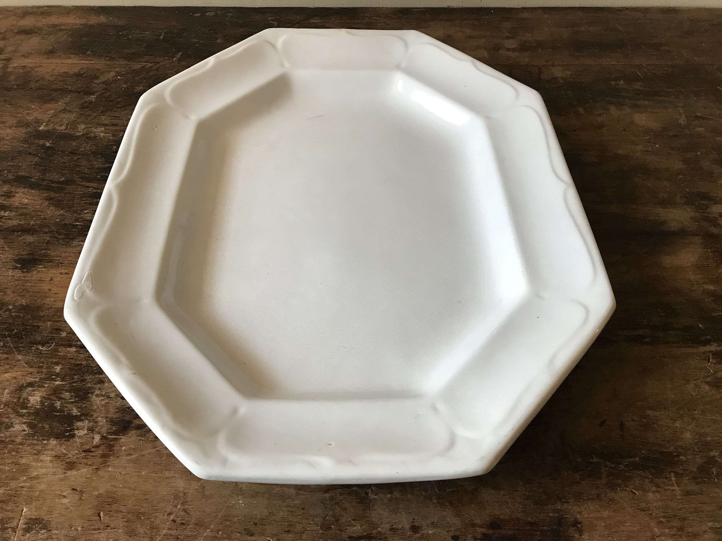 Large Octagonal White Ironstone Platter Attributed to T. & R. - Etsy