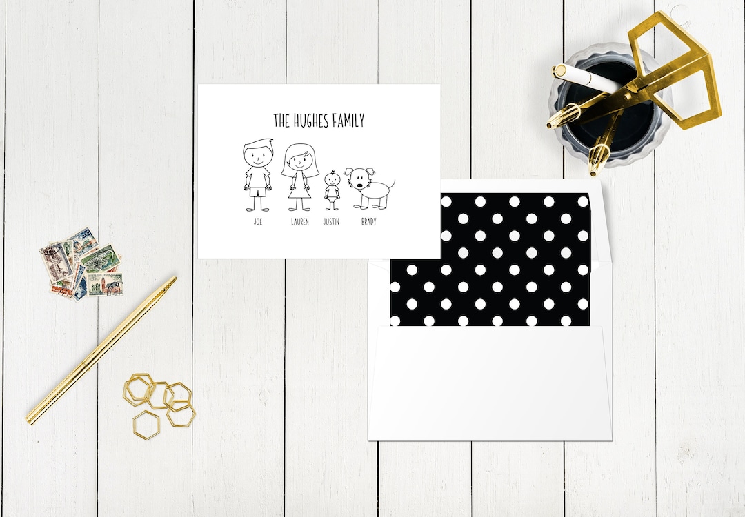 Personalized Family Note Cards, Custom Stationery With Your Whole ...