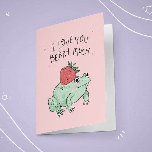 Anniversary Friendship Frog Card I Froggin Love You Cute | Etsy