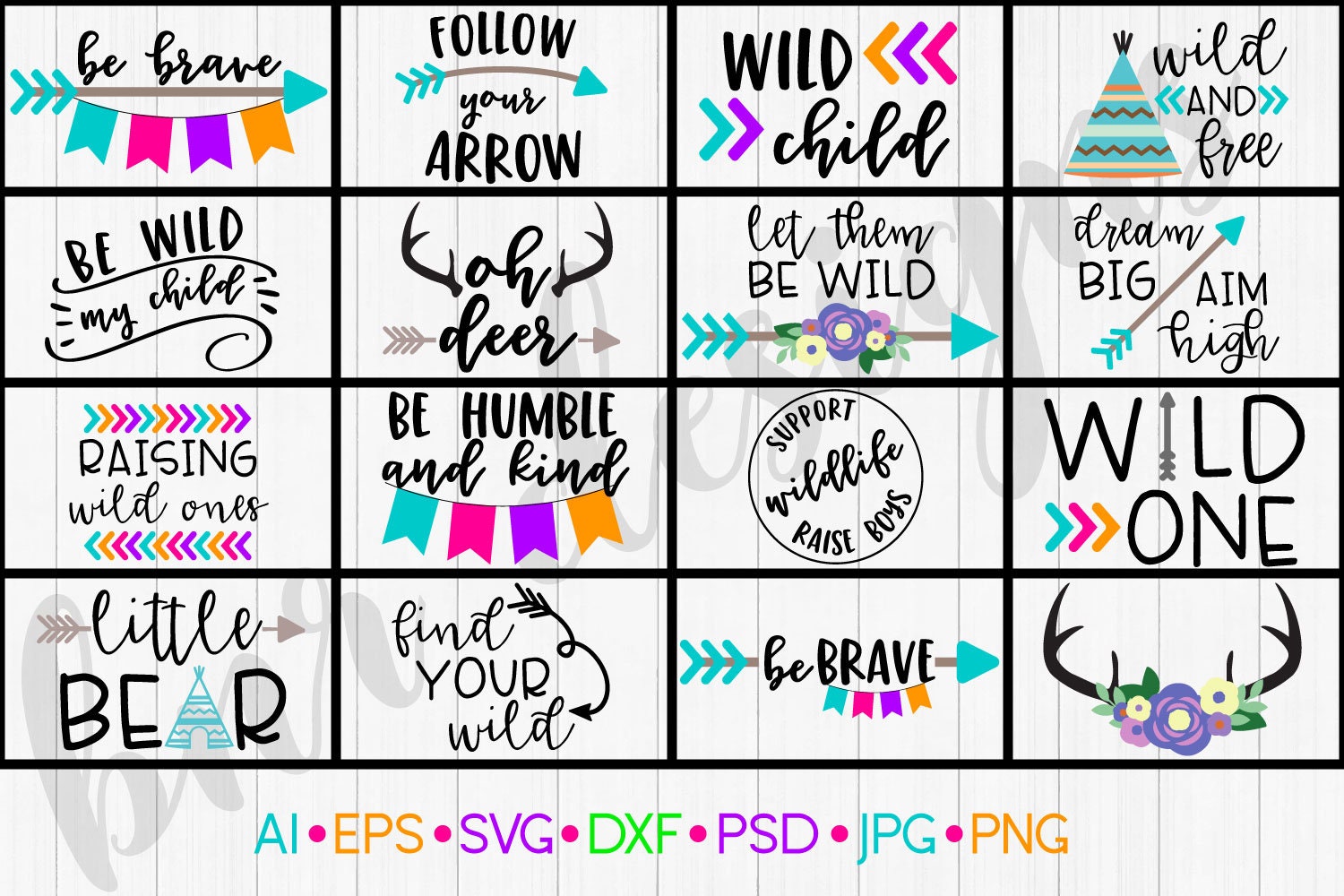 Wild SVG Bundle Rustic SVG File DXF File Cricut File Cameo - Etsy UK