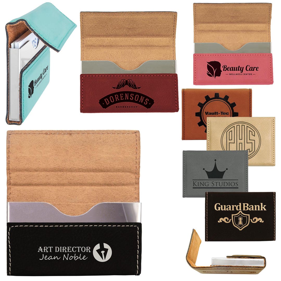 Personalized Portable Business Card Holder in Leatherette Great for ...