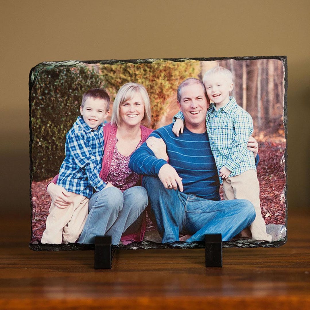 Photo Personalized Rectangle Slate Rock Plaque Home Decor Custom Photo ...