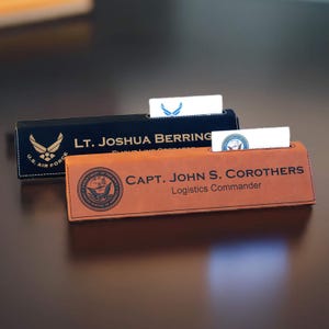 Personalized Leatherette Desk Name Bar in Choice of Color Desk Wedge ...
