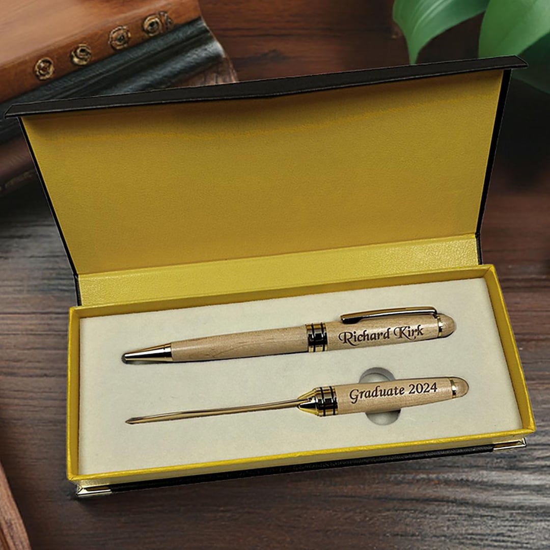 Personalized Maple Pen and Letter Opener Gift Set Corporate Gifts ...