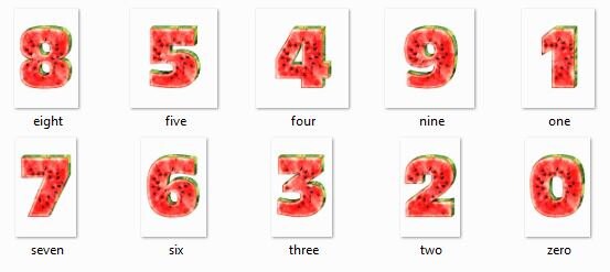 Watermelon Font - Alphabet Numbers Clip Art - Etsy