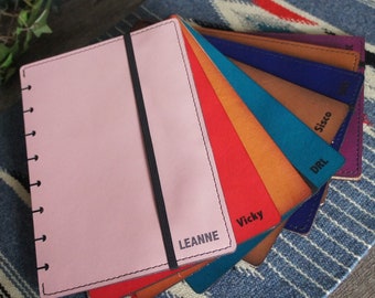 Discbound Leather Planner Cover, Personalized Planner Cover, Classic ...