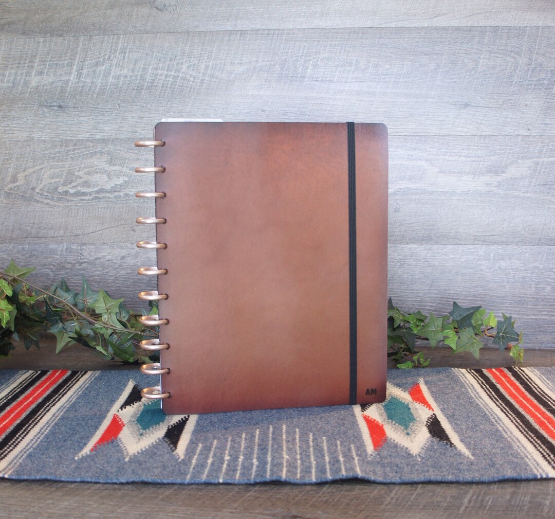 Discbound Leather Planner Cover, Personalized Planner Cover, Classic ...