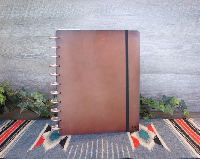 Discbound Leather Planner Cover, Personalized Planner Cover, Classic ...