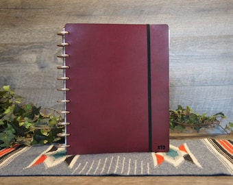 Discbound Leather Planner Cover, Personalized Planner Cover, Classic ...