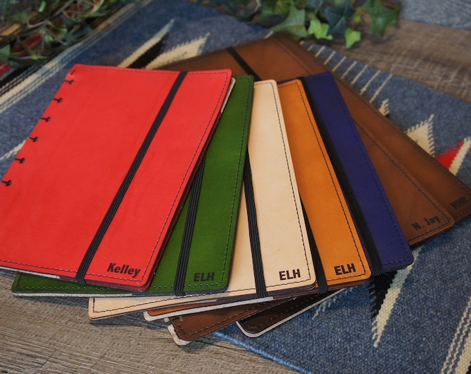 Discbound Leather Planner Cover, Personalized Planner Cover, Classic ...